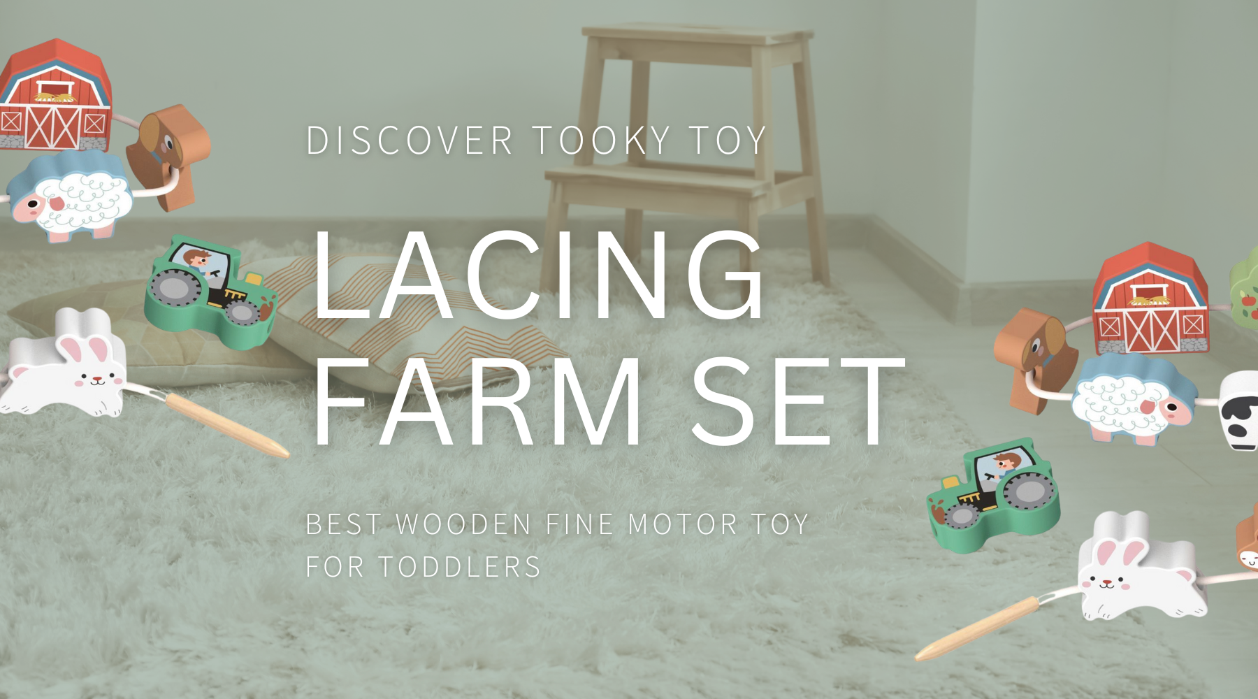 Tooky Toy Lacing Farm Set – Best Wooden Fine Motor Toy for Toddlers ...